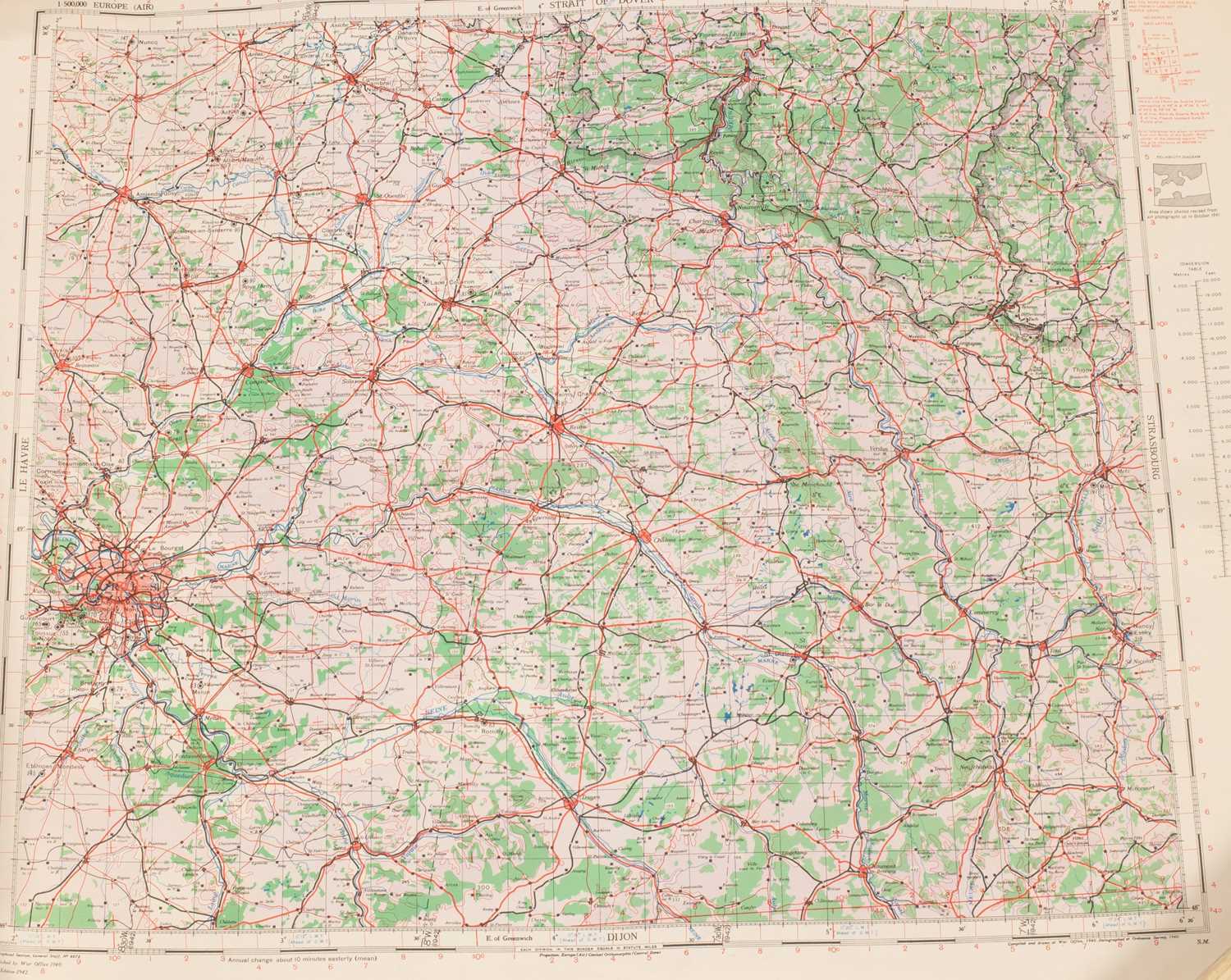 Lot 127 - Various WWII Ordnance Survey RAF maps
