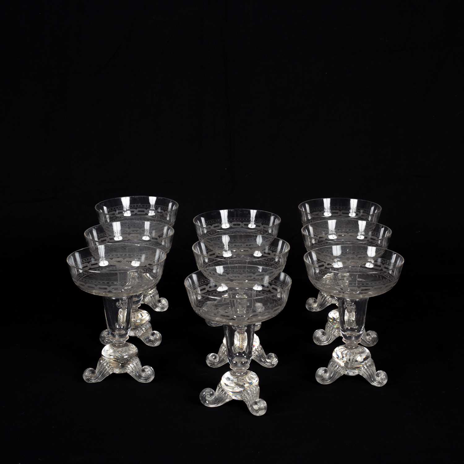 Lot 405 - Nine unusual sundae glasses