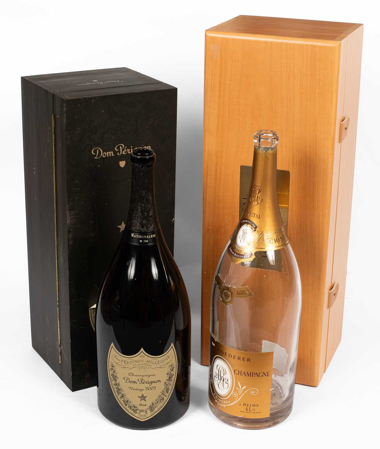 Lot 9 - Two empty large format Champagne bottles