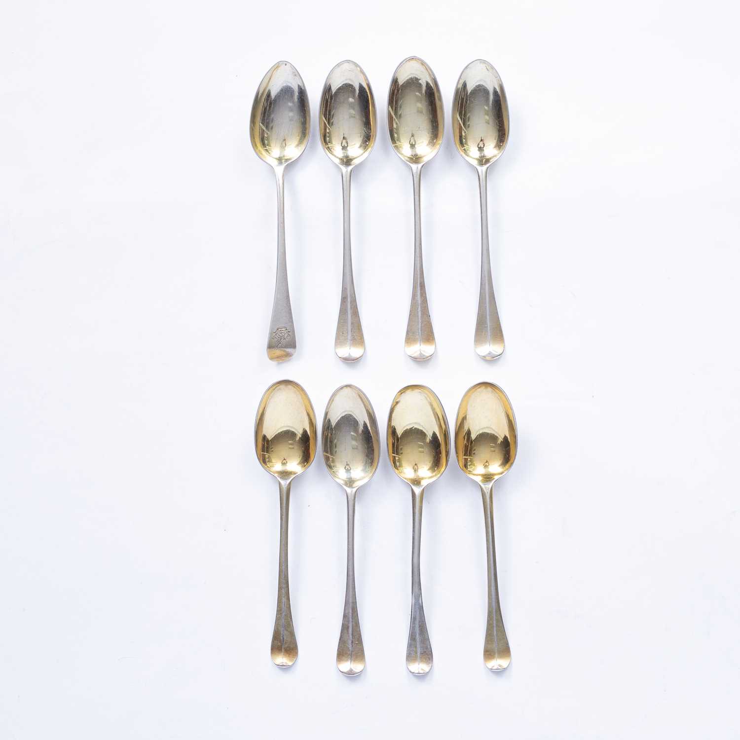 Lot 18 - Seven George I Britannia standard silver gilt